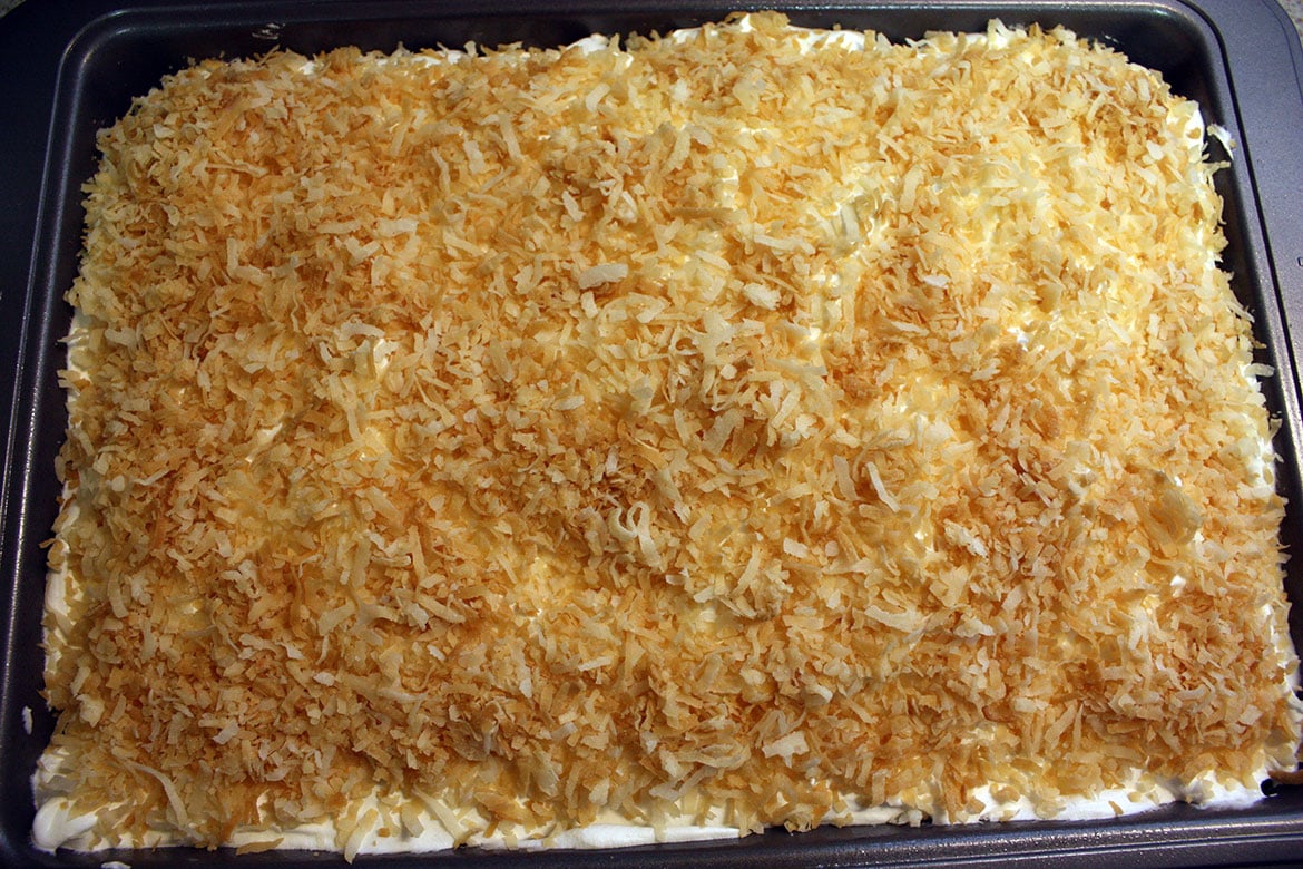 Easy Coconut Sheet Cake - Don't Sweat The Recipe