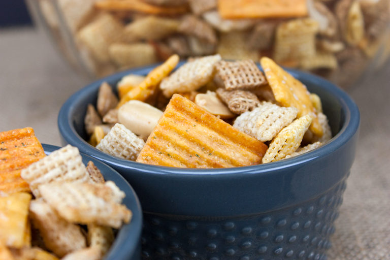 Spicy Cheddar Snack Mix - Don't Sweat The Recipe