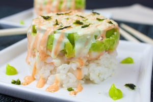 Spicy Shrimp Sushi Stack - Don't Sweat The Recipe