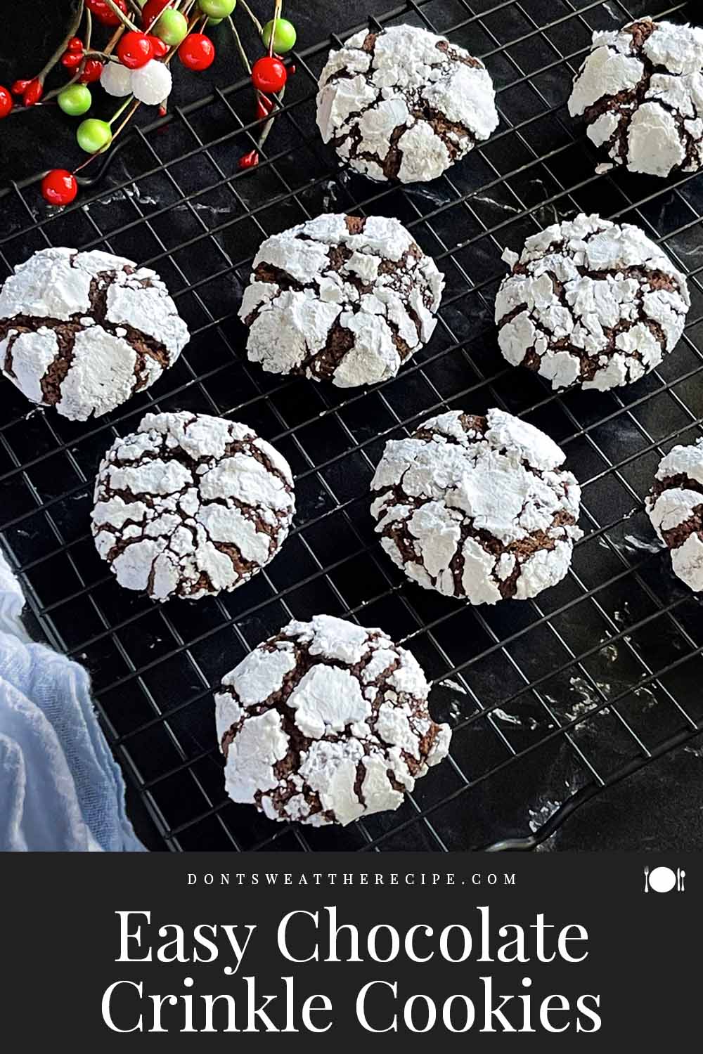 Easy Chocolate Crinkle Cookies (Fudgy and Chewy) - Don't Sweat The Recipe