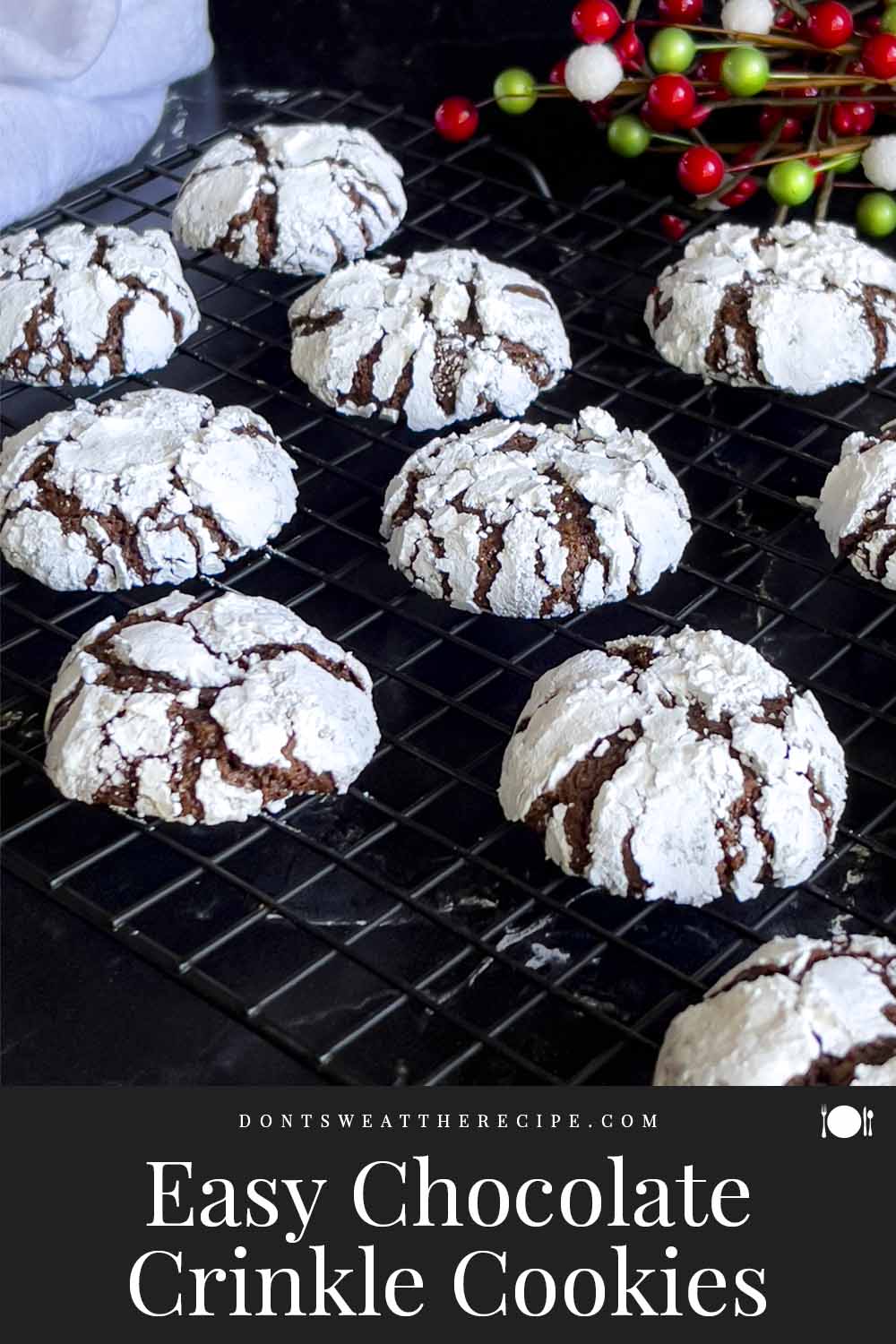 Easy Chocolate Crinkle Cookies (Fudgy and Chewy) - Don't Sweat The Recipe