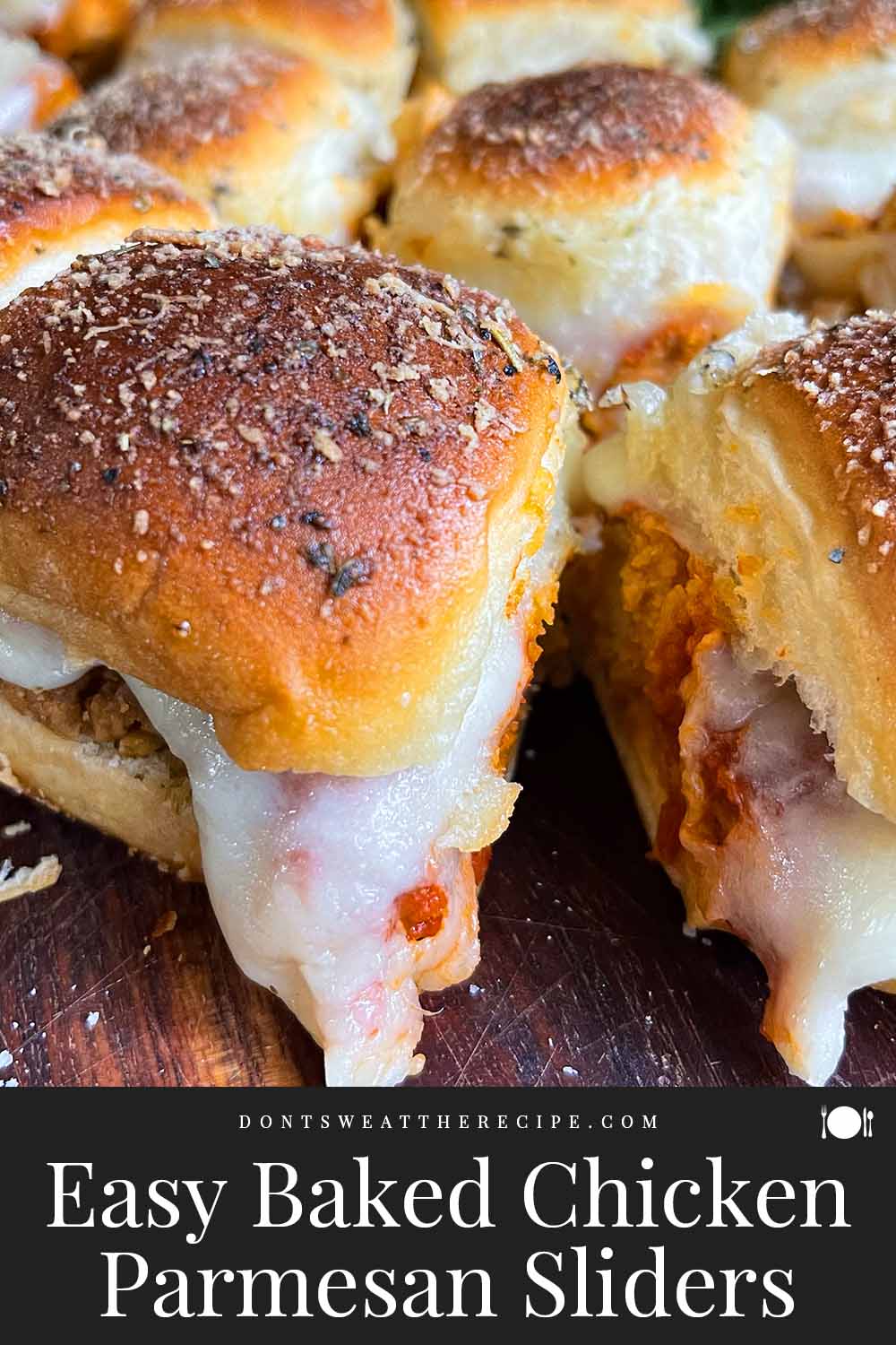 Easy Baked Chicken Parmesan Sliders - Don't Sweat The Recipe