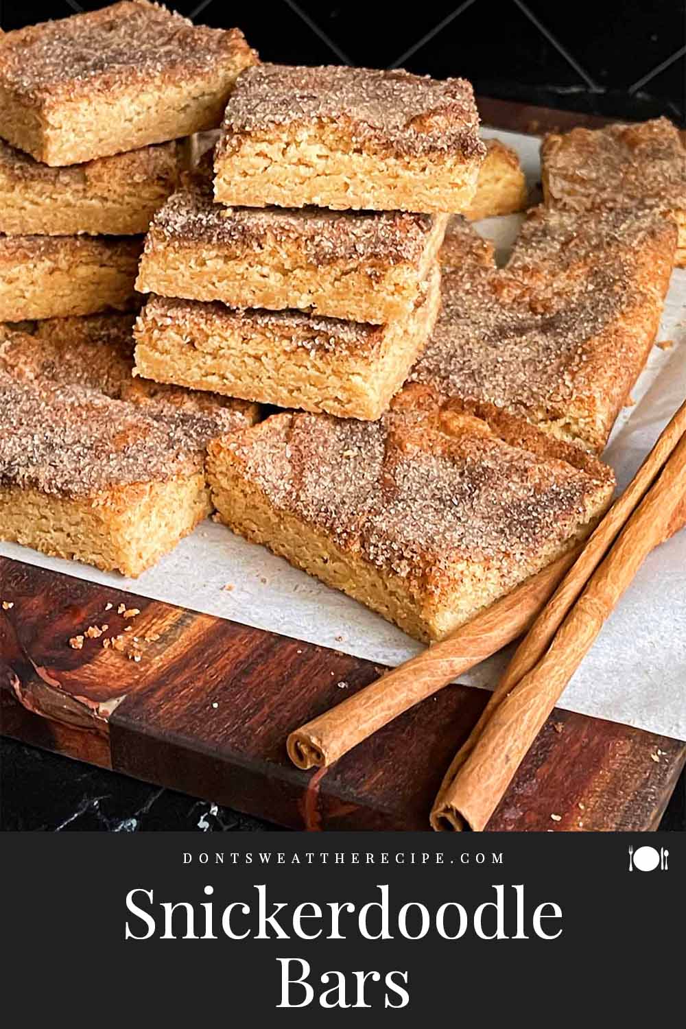 Easy Chewy Snickerdoodle Bars - Don't Sweat The Recipe