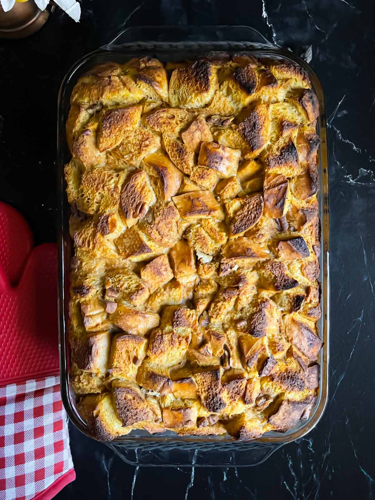 Pumpkin Bread Pudding (Salted Caramel Sauce) - Don't Sweat The Recipe