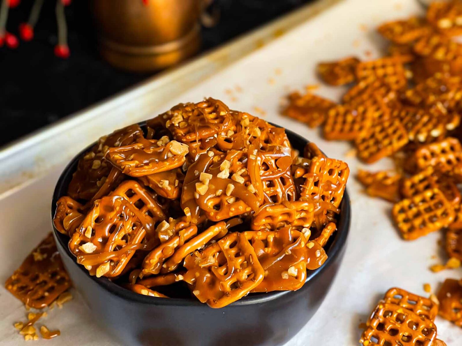 Butter Toffee Pretzels - Don't Sweat The Recipe