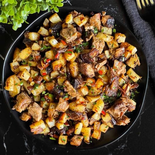Smoked Brisket Hash - Don't Sweat The Recipe