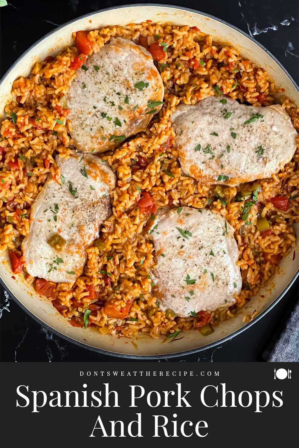Spanish Pork Chops and Rice - Don't Sweat The Recipe