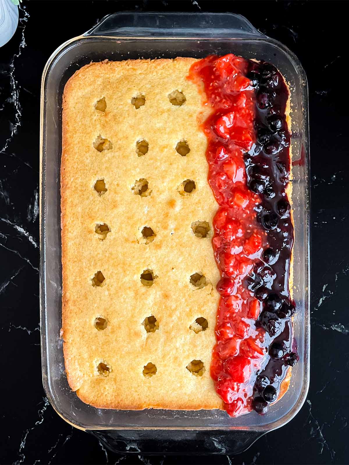 Berry Poke Cake - Don't Sweat The Recipe