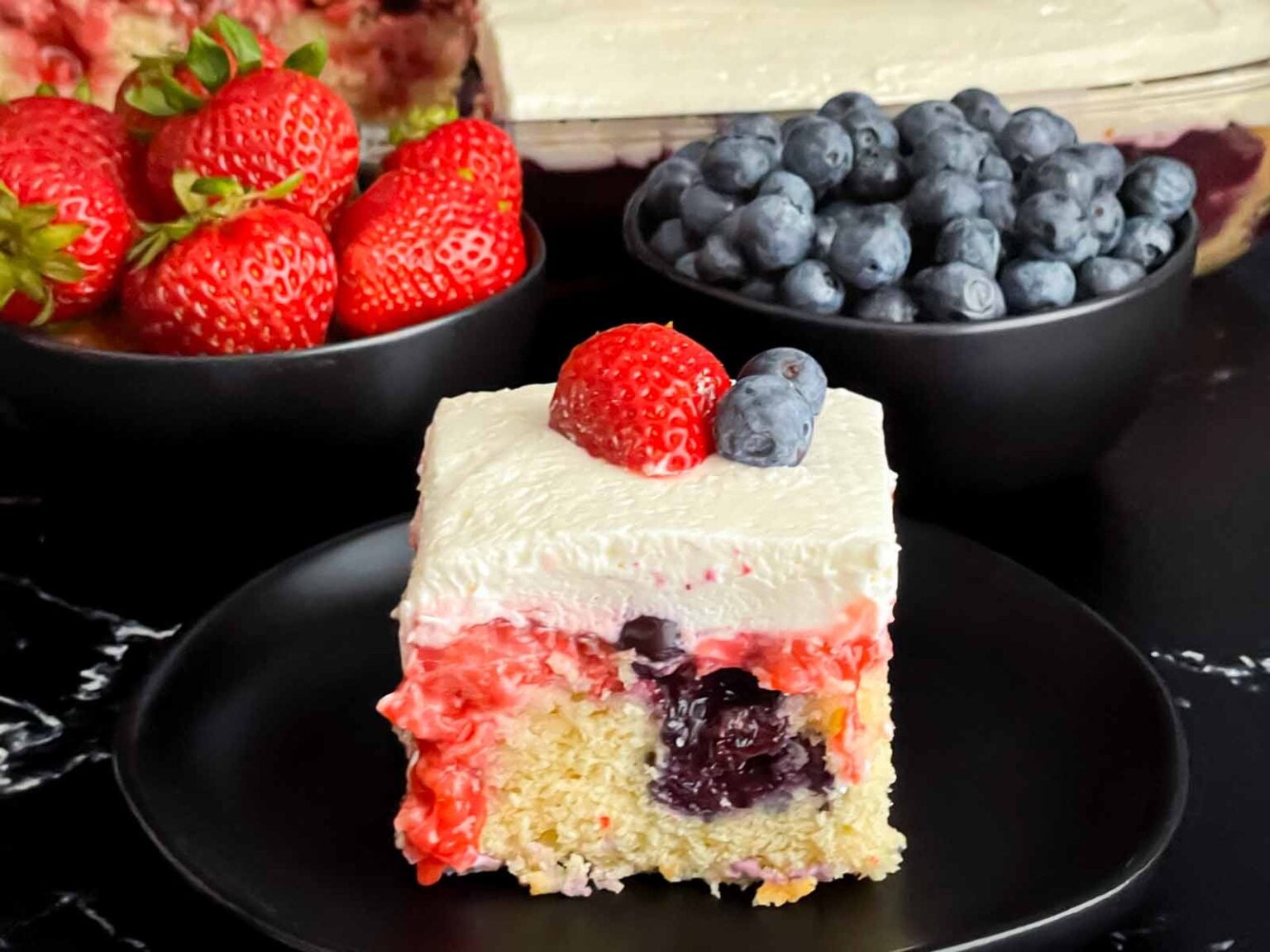 Berry Poke Cake - Don't Sweat The Recipe