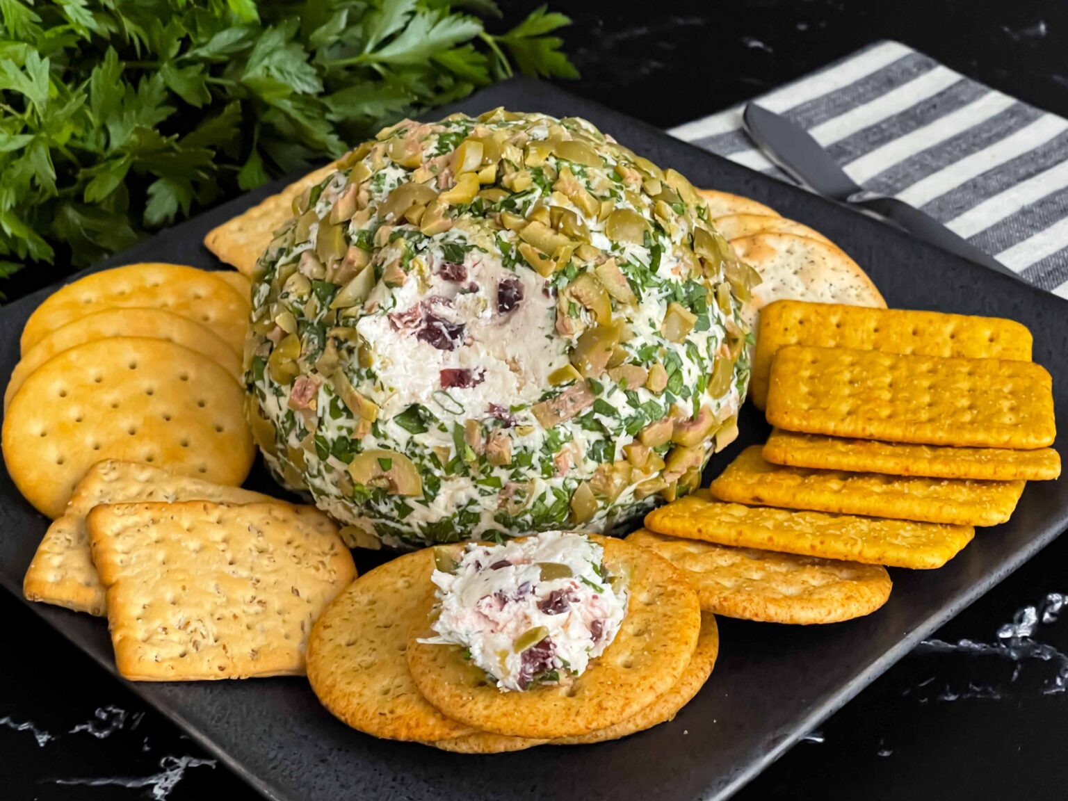 Easy Olive Cheese Ball - Don't Sweat The Recipe