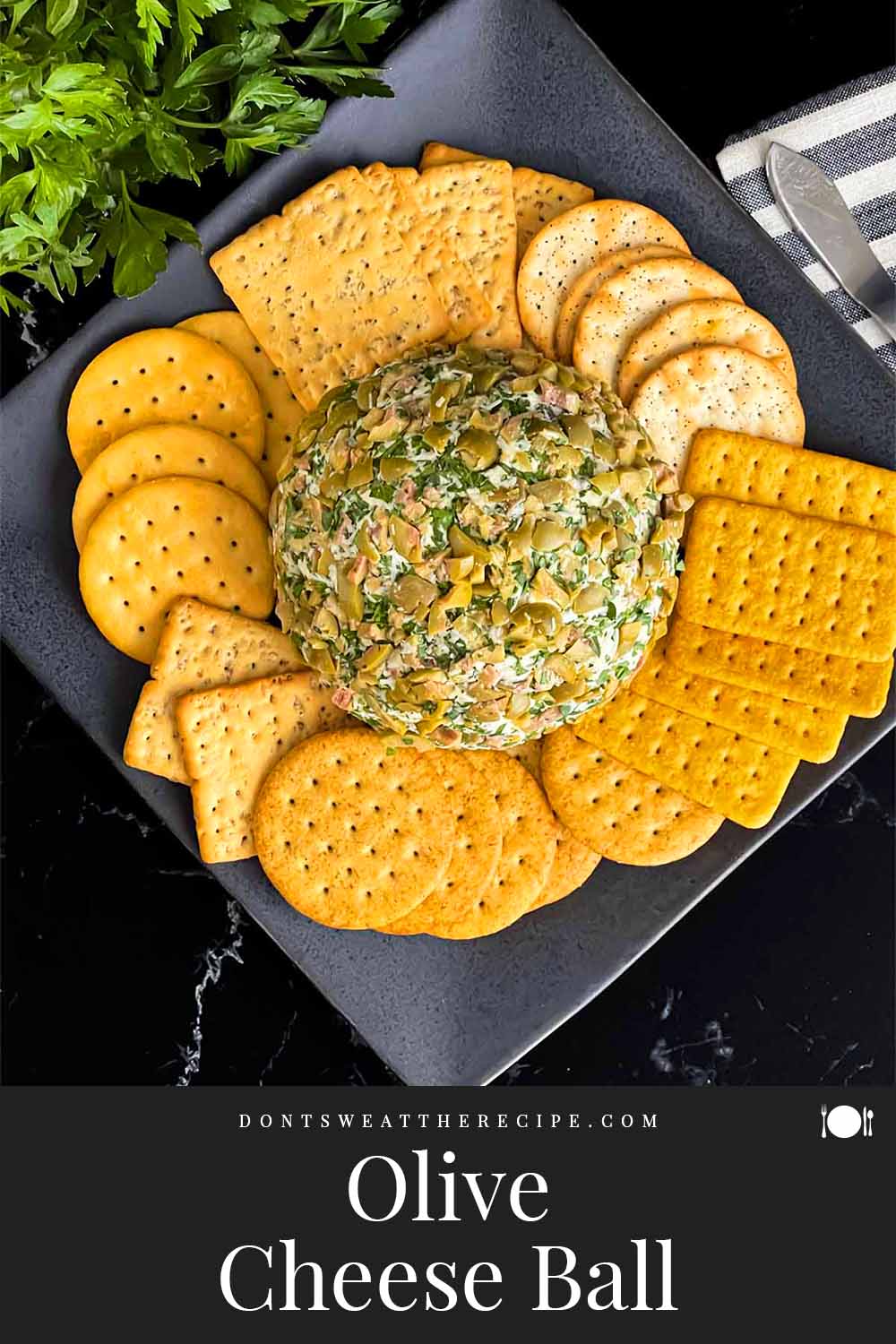 Easy Olive Cheese Ball - Don't Sweat The Recipe