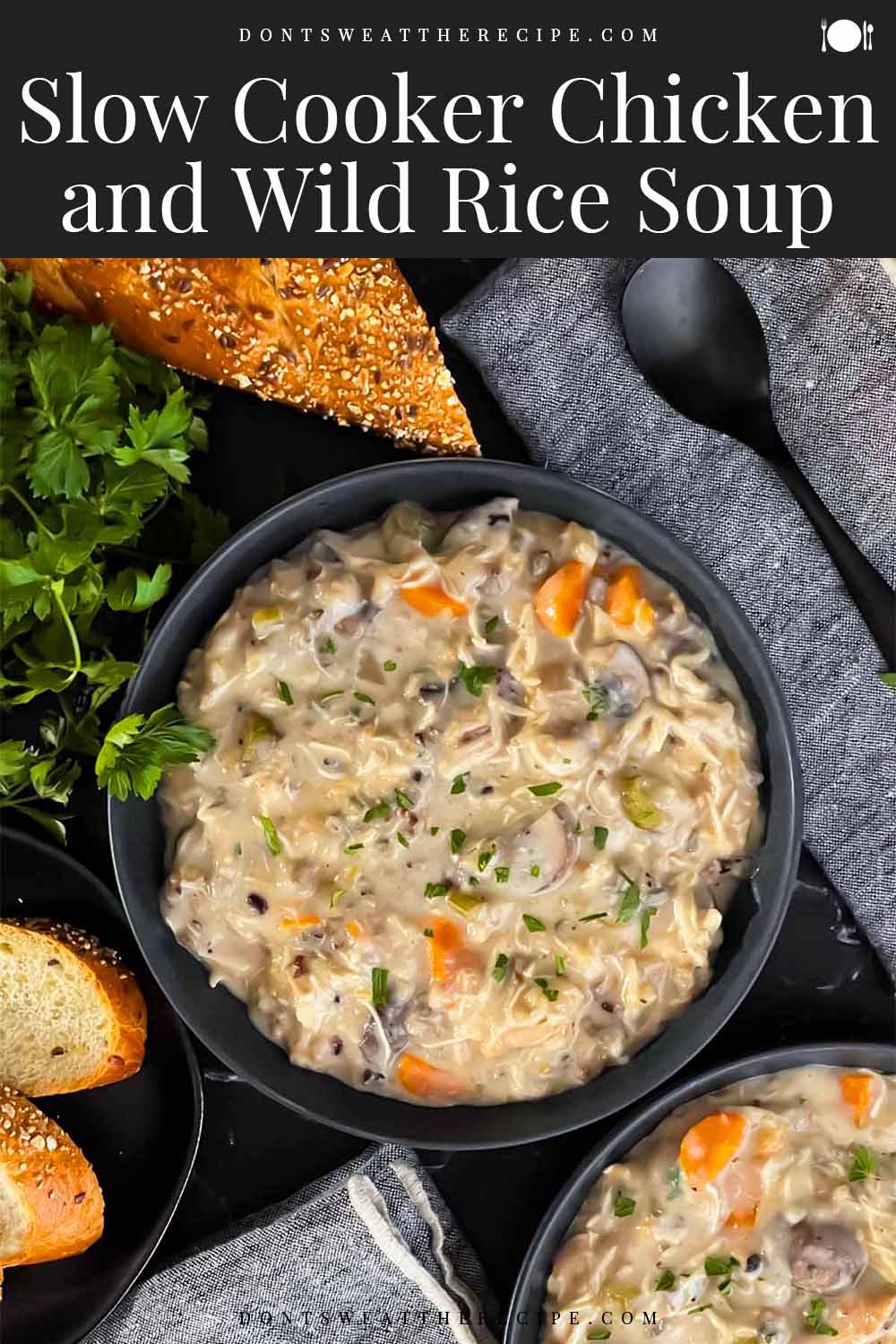 Slow Cooker Chicken and Wild Rice Soup - Don't Sweat The Recipe