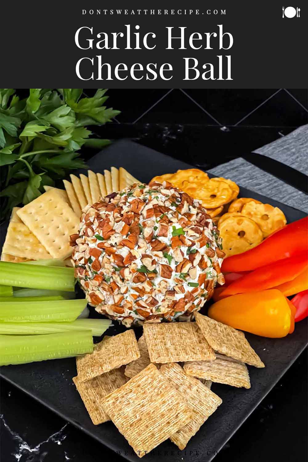 Garlic Herb Cheese Ball - Don't Sweat The Recipe
