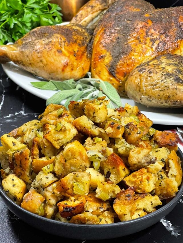 Spatchcock Turkey And Stuffing - Don't Sweat The Recipe